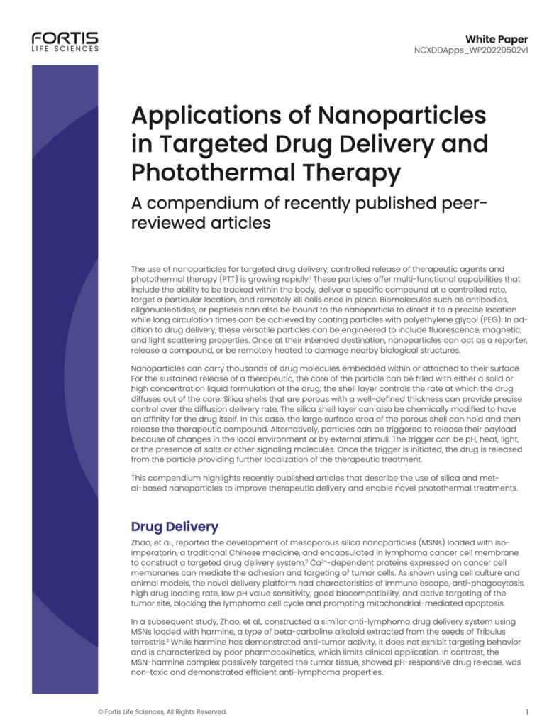 WHITE PAPER - Nanoparticles in Drug Delivery & Photothermal Therapies ...